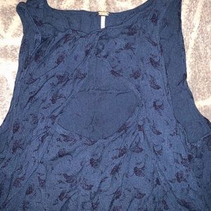 Free People | Tops | Free People Blue Open Shirt | Poshmark